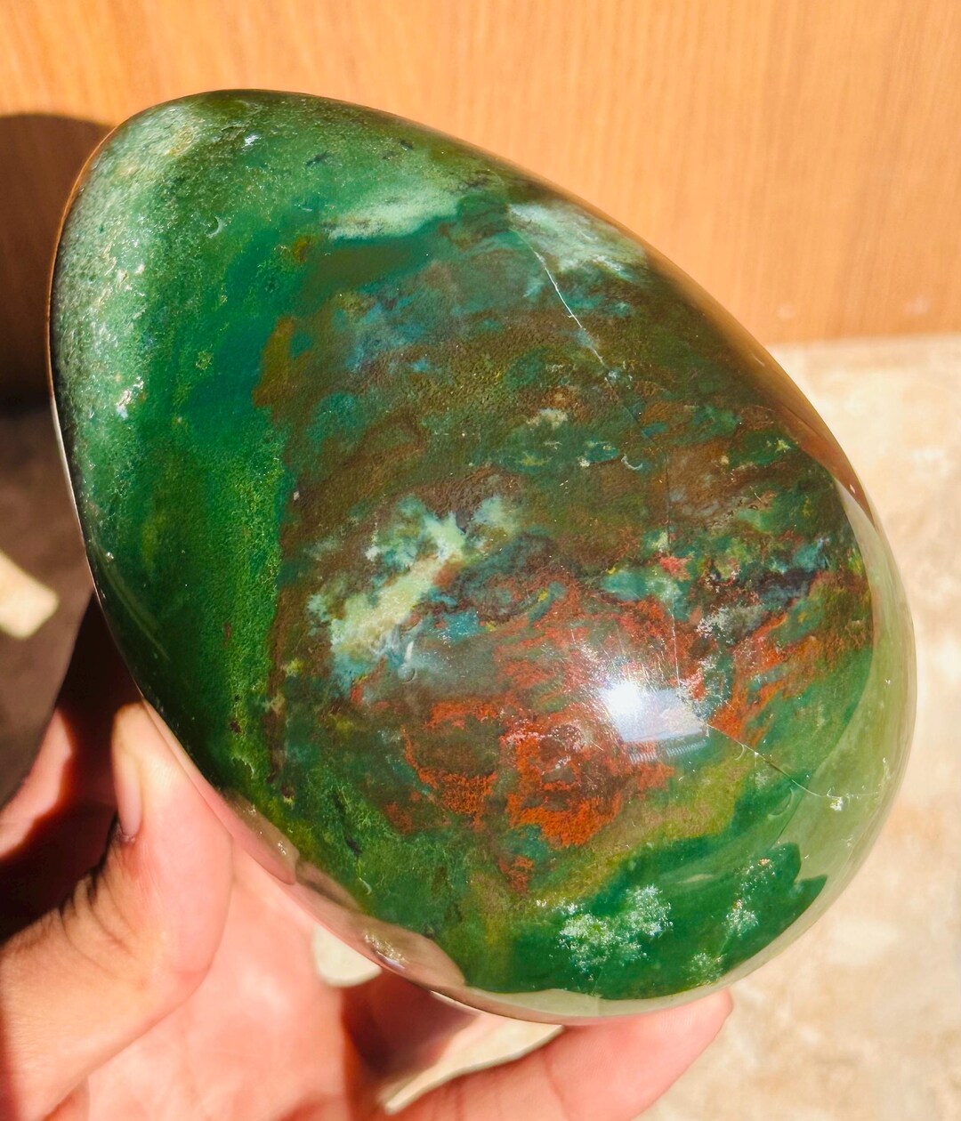 Indian Bloodstone Egg (140mm) - Meditation Stone, Crystal Decor - Etsy