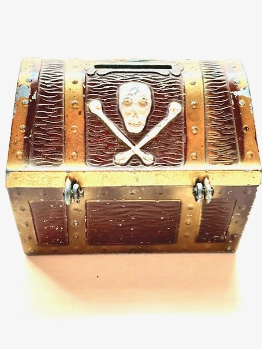 Vintage Pirates Treasure Chest Bank/pirate Skull Treasure Chest Bank ...