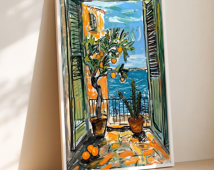 Henri Matisse Open Window, Colorful Abstract Coastal Art, Impressionist ...