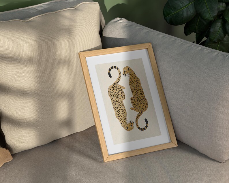 Cheetah Roar Wall Art: Boho Leopard Safari Maximalist Animal Print ...