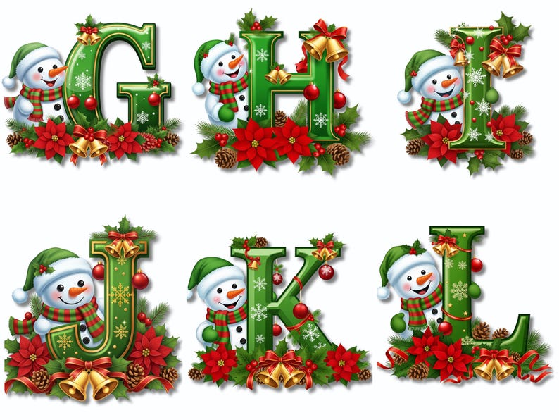 Christmas Clipart Alphabet, Christmas Letters With Numbers, Christmas ...