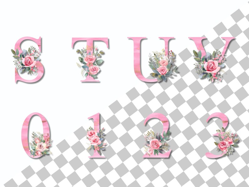 Pink Alphabet Clipart, Blush Pink Alphabet Png, Watercolor Alphabet A–Z ...