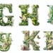Floral Alphabet Clipart, Sage Green Watercolor Letters A-Z, Green ...