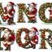 Christmas Alphabet Clipart, Santa Hat Alphabet Set, Holiday Alphabet ...