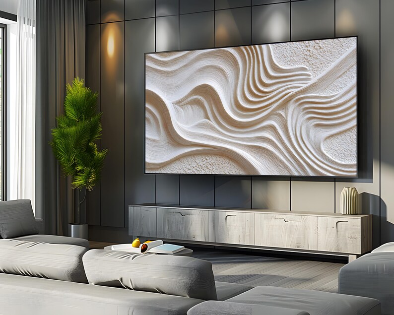 Samsung Frame TV Art, Abstract Art for Smart TV, Warm Tone Digital TV ...