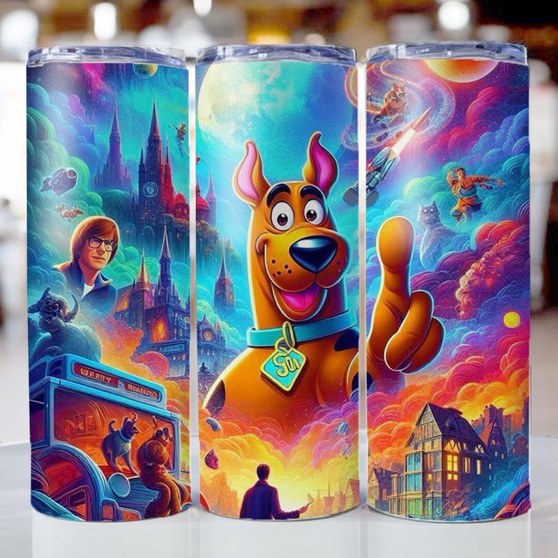 Scooby Doo Tumbler Wrap PNG Bundle, 90s Cartoon 20oz Skinny Tumbler ...