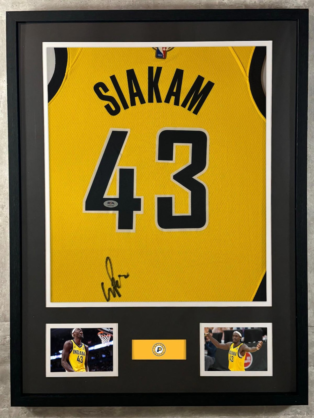 Pascal Siakam Signed Jersey Framed W/ PSA COA Indiana Pacers Yellow ...