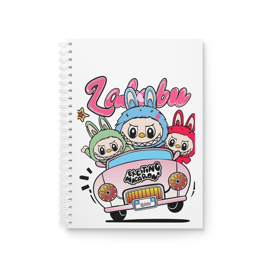 Labubu Notebook, Cute Bunny Themed Spiral Notebook - Perfect for School ...