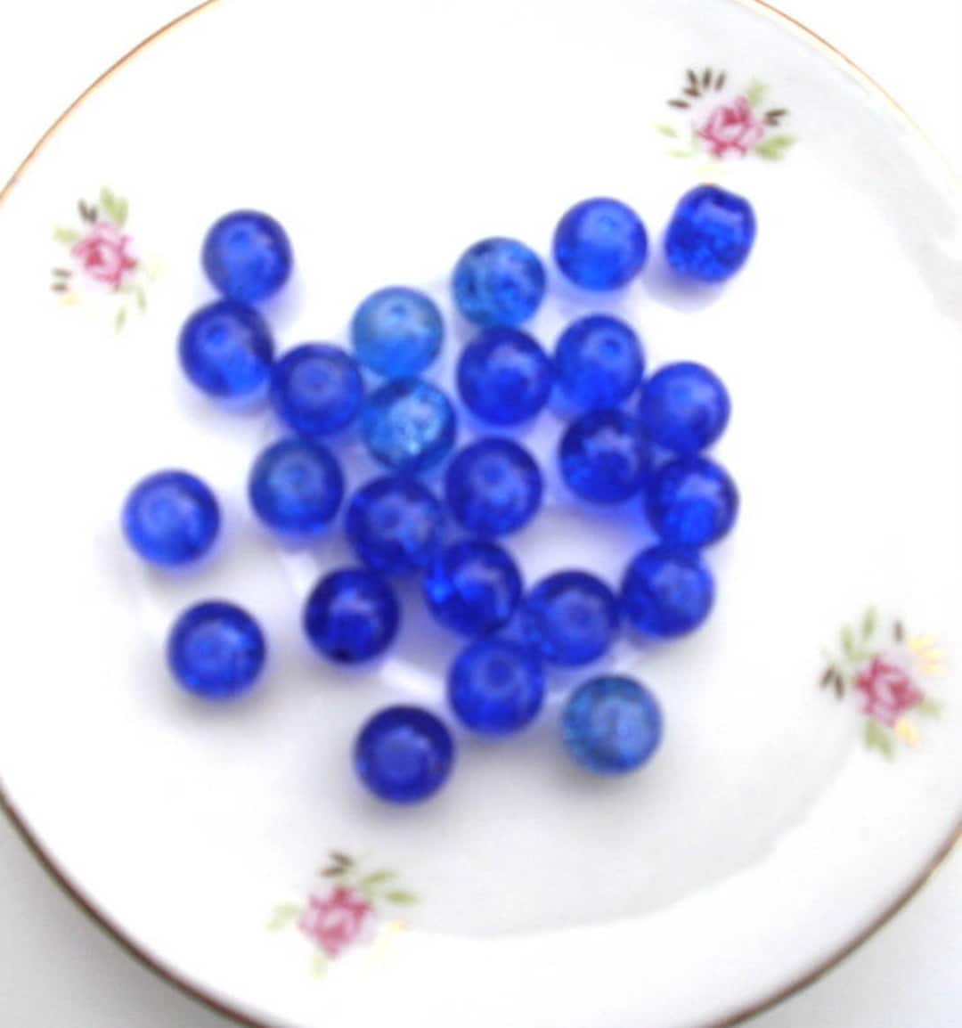 173 conjunto de perlas de vidrio de 10 mm 8 azul craquelado - Etsy España