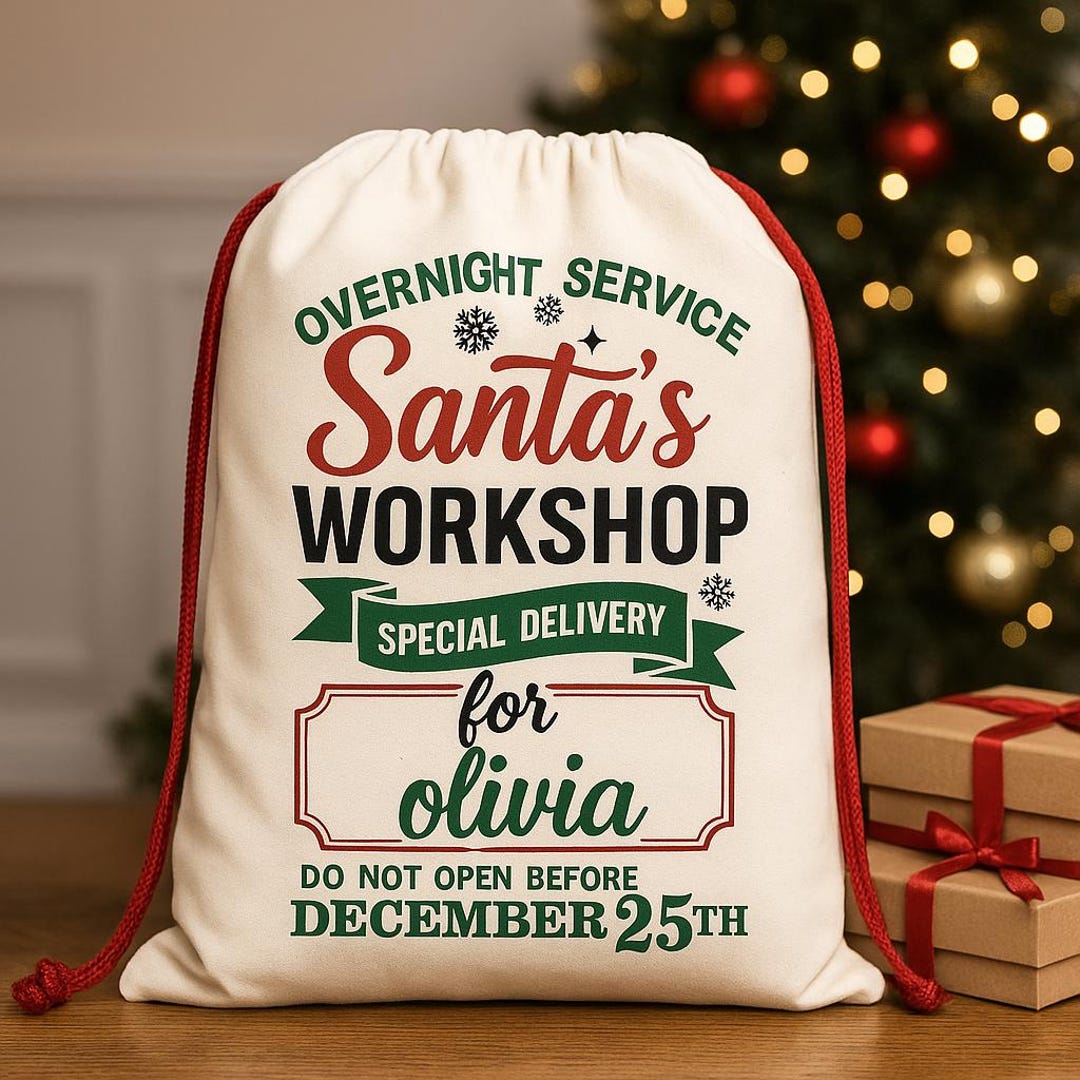 Personalized Santa Sacks, Christmas Gift Bags, Custom Name Xmas Bags ...