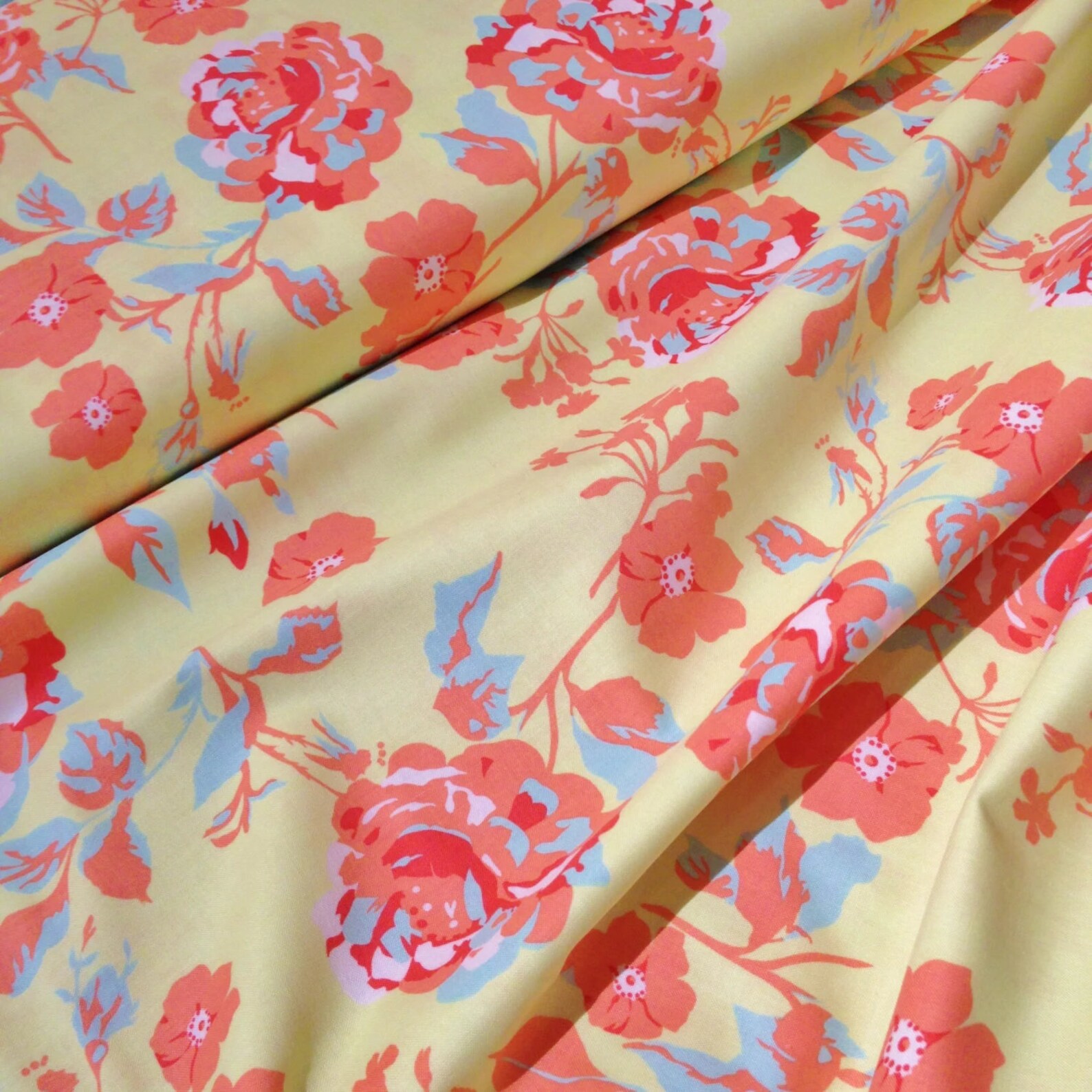 Kensington Yellow Floral Main by Emily Taylor Designs for - Etsy