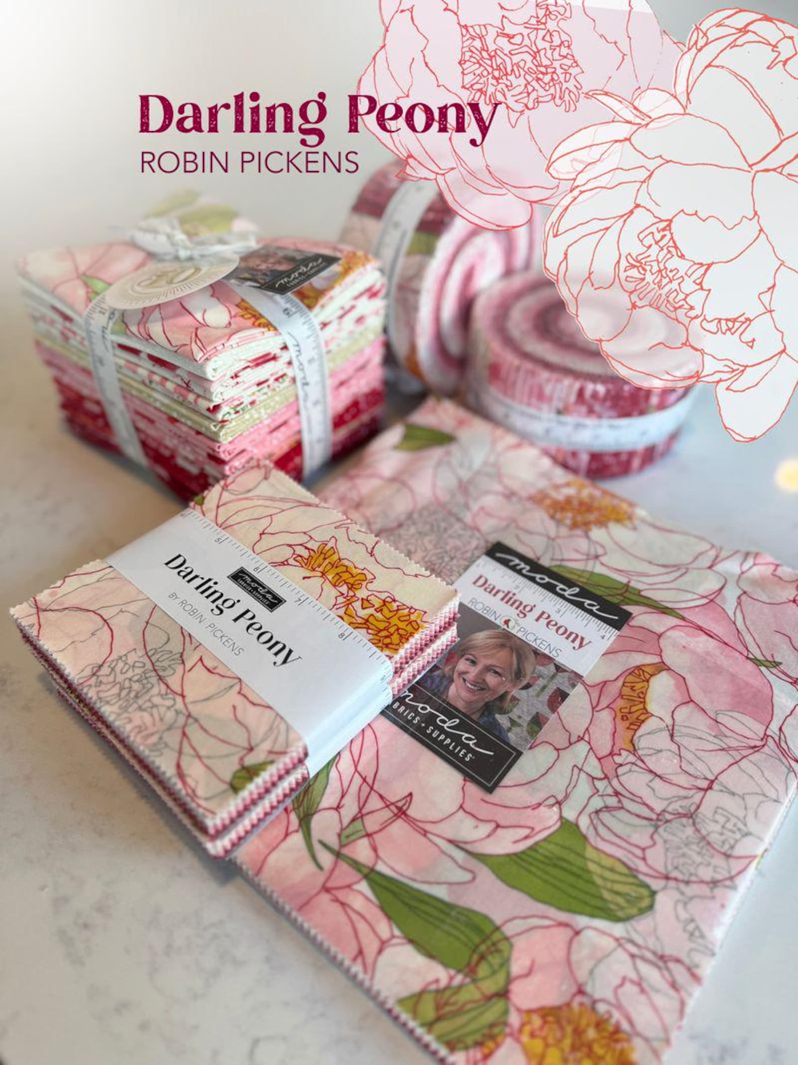 Darling Peony Layer Cake – Robin Pickens for Moda Fabrics | 10” Precut ...