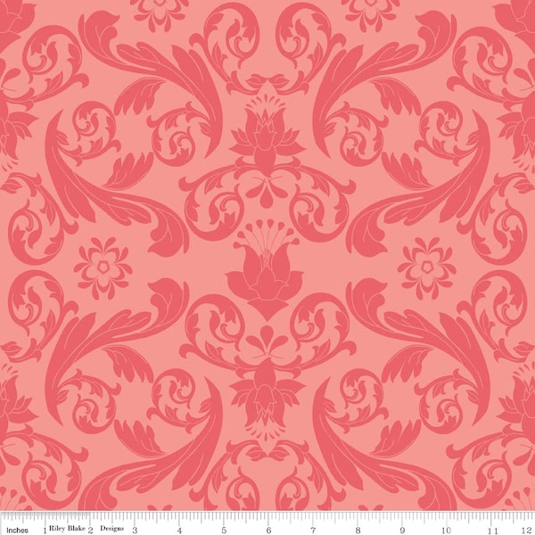 Coral Damask - Etsy