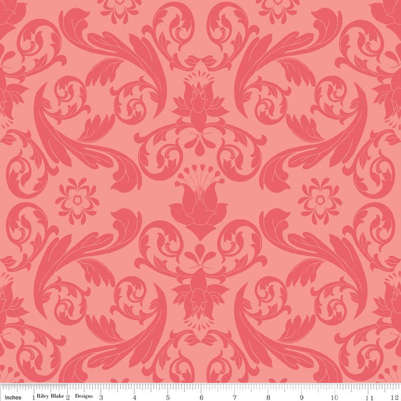 Coral Damask - Etsy