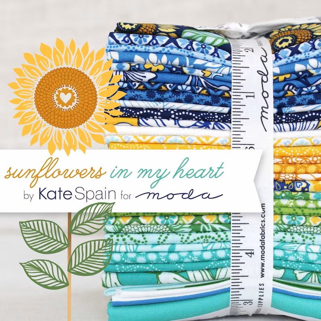 Sunflowers in My Heart Fat Quarter Bundle Designed by Kate Spain for ...