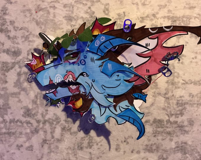 Finn the Dragon Very High-quality Dragon Puppet Made With Charms Etc - Etsy