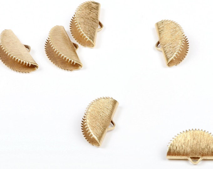 Brass Ribbon Crimp End Charmsraw Brass Ribbon Crimp - Etsy