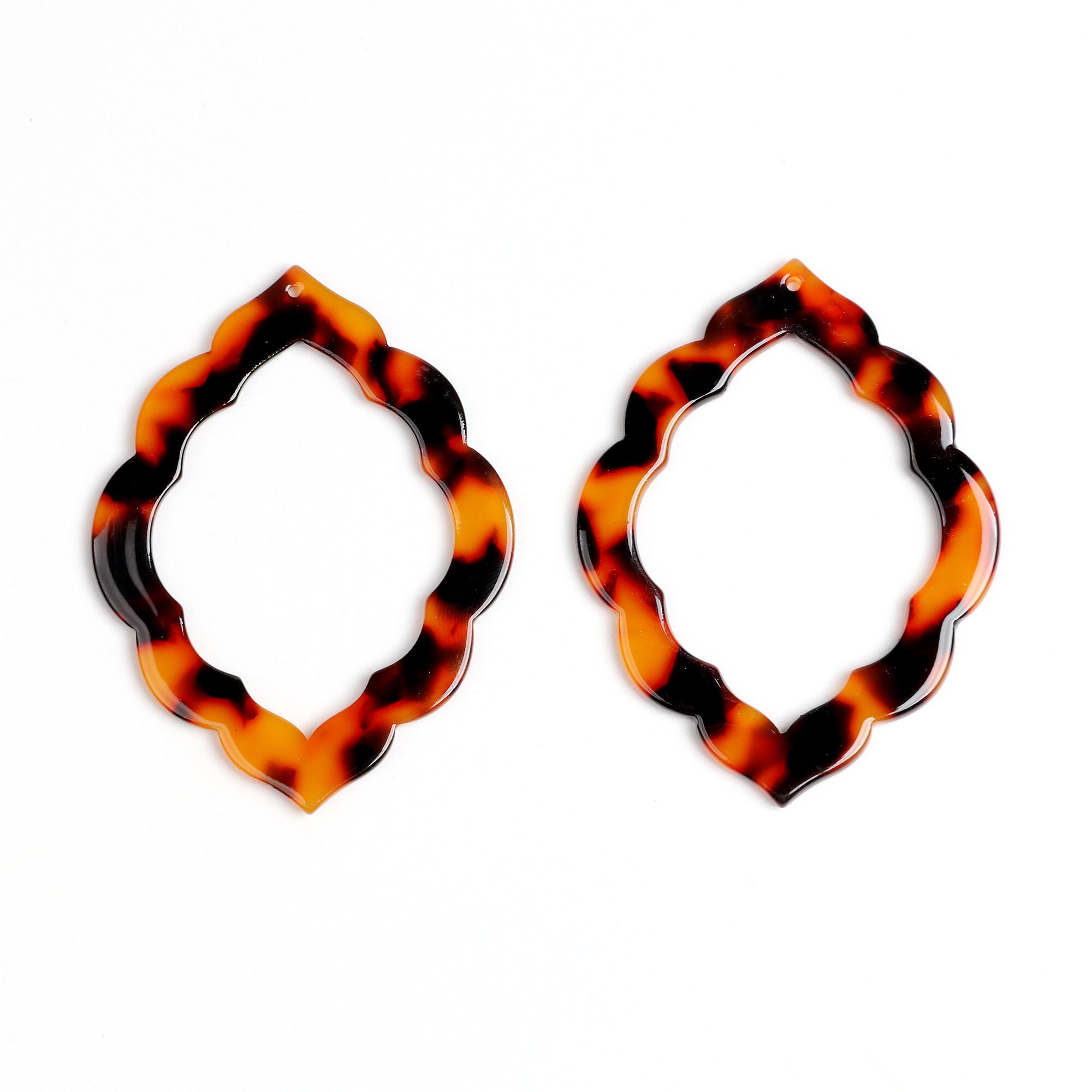 Tortoise Shell Earring CharmsAcetate Acrylic Large Quatrefoil | Etsy