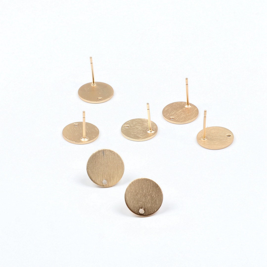 Matt Gold Planted Earring,earring Stud,post Earring With Round Shape ...