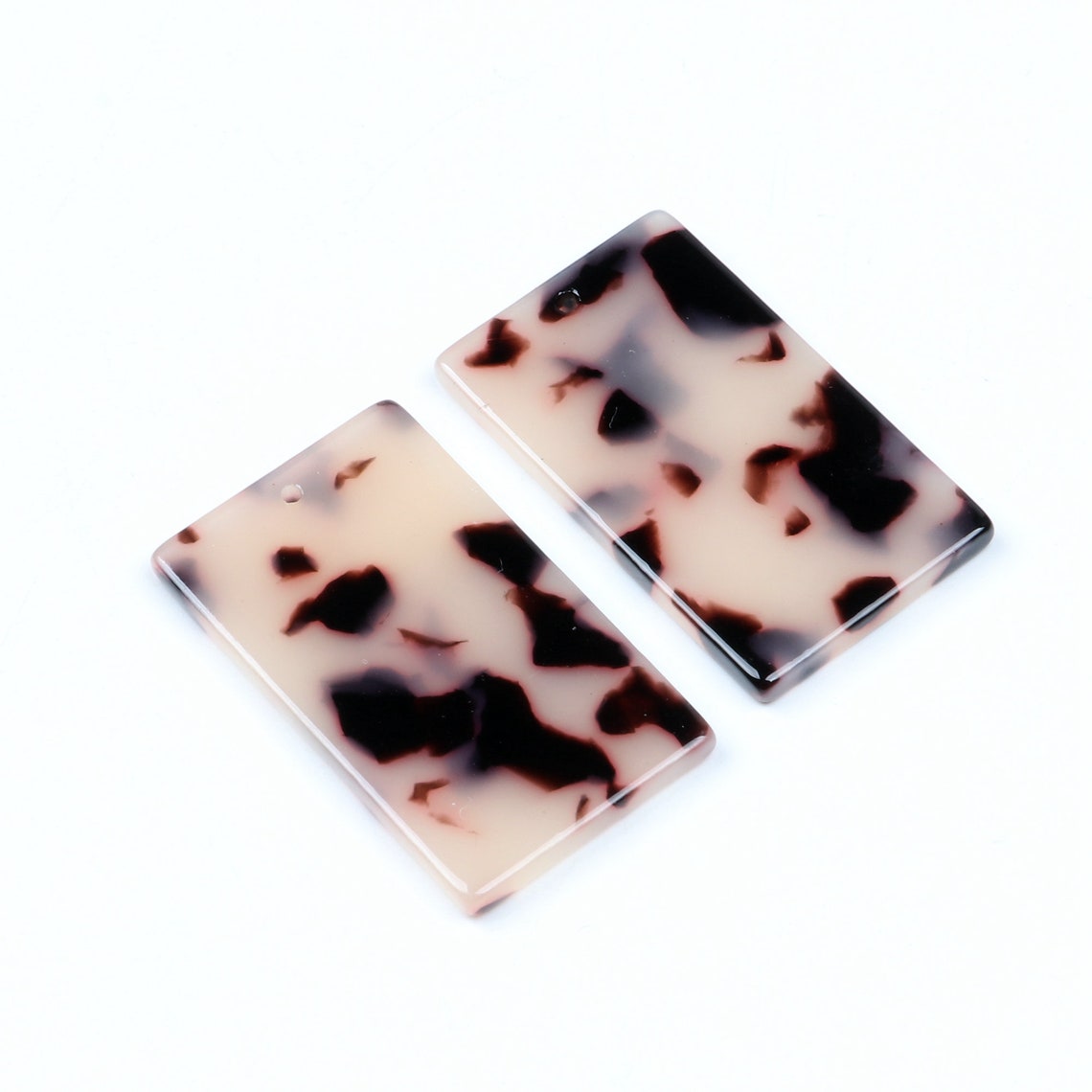 Tortoise Shell BeadsAcetate Acrylic Earring CharmsRectangle | Etsy