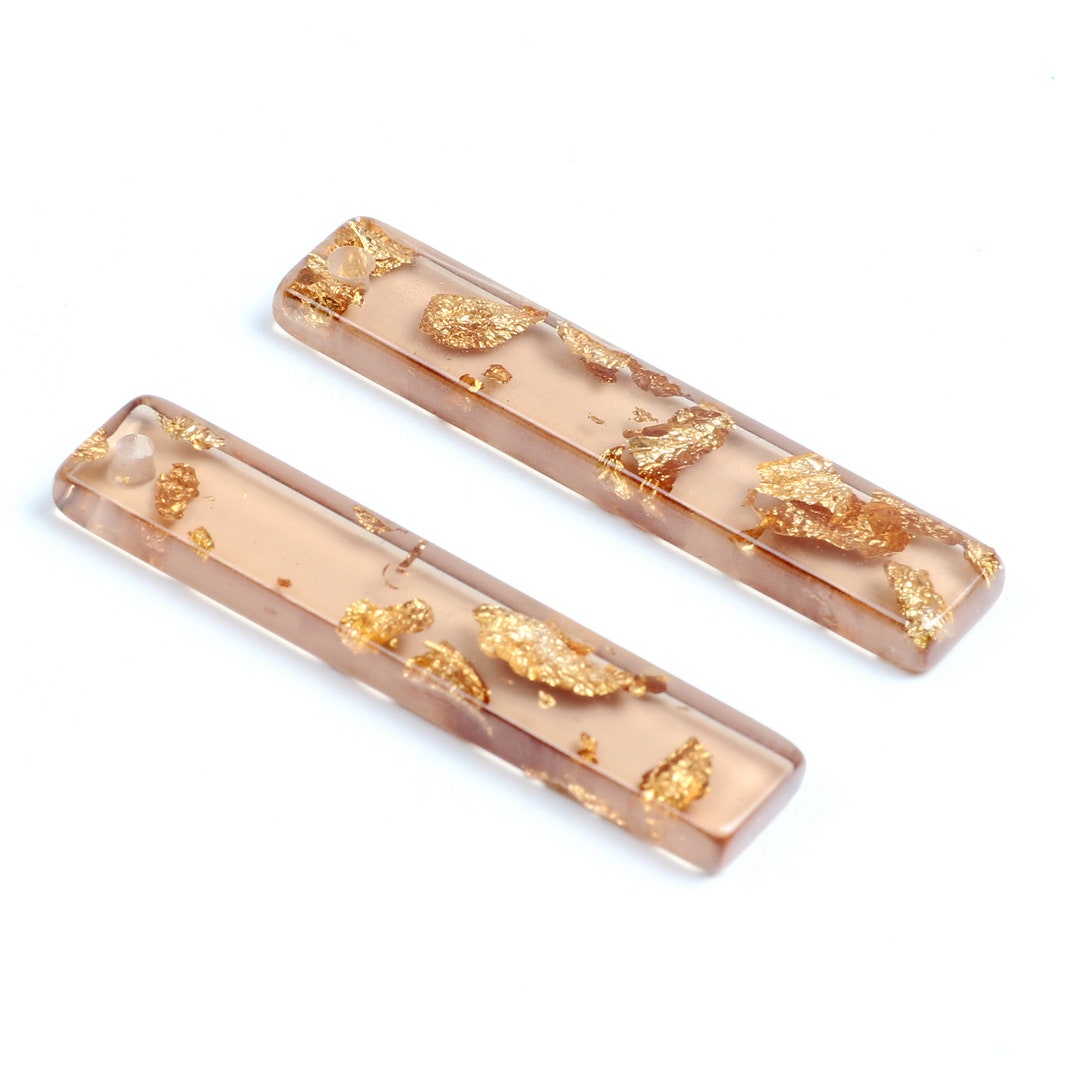 Acrylic Gold Color Flake Earrings Charms,thin Bar Rectangle Pendant ...