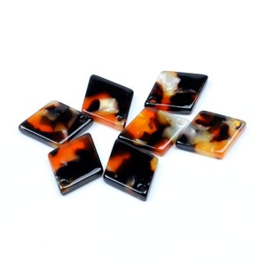 Tortoise Shell Beads,acetate Acrylic Earrings Charms,diamond Shaped ...