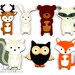 7pcs Handmade Wooden Cute Owl Fox Deer Bear Rabbit Wolf Animal - Etsy