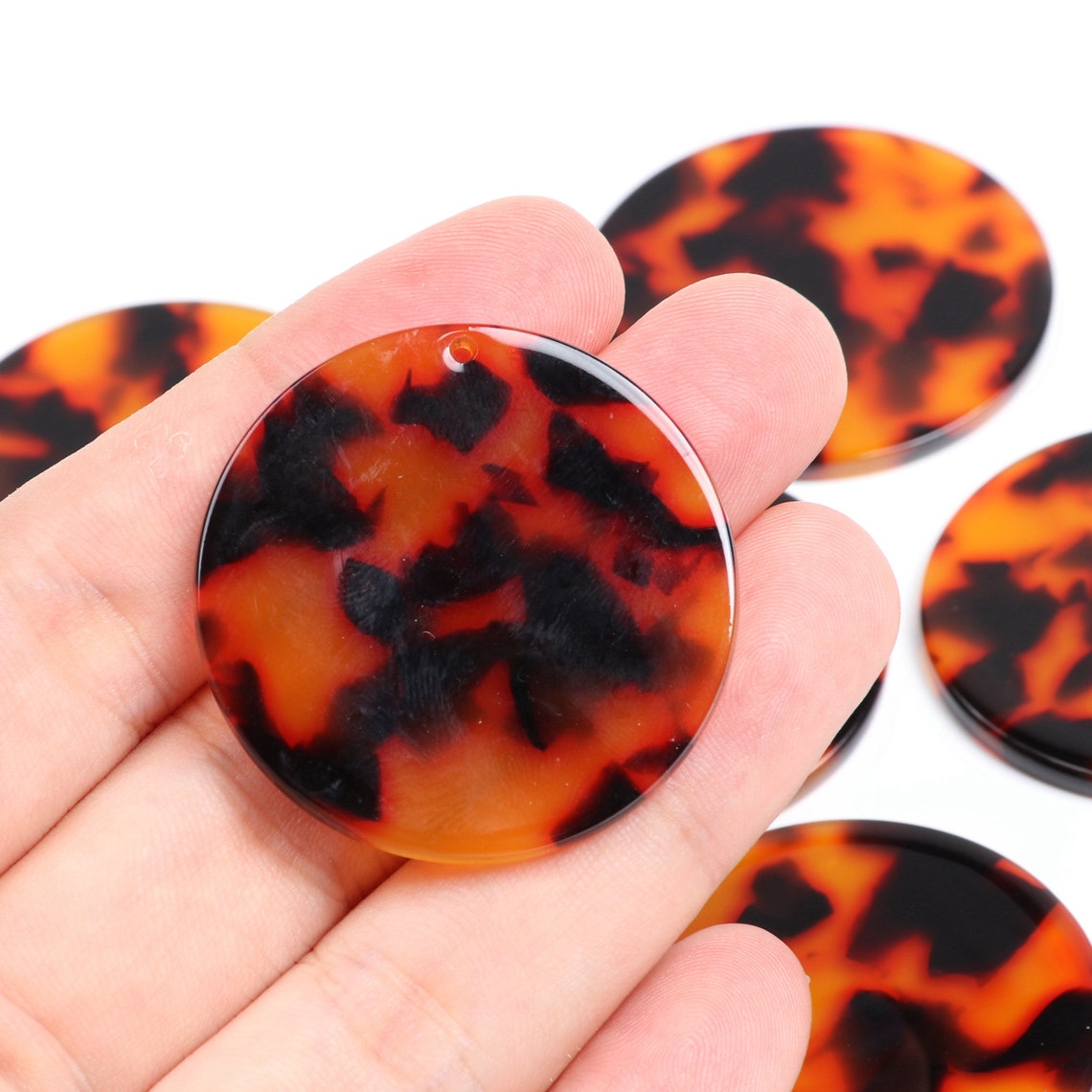 Tortoise Shell Beadsacetate Acrylic Earring Charmscircle - Etsy