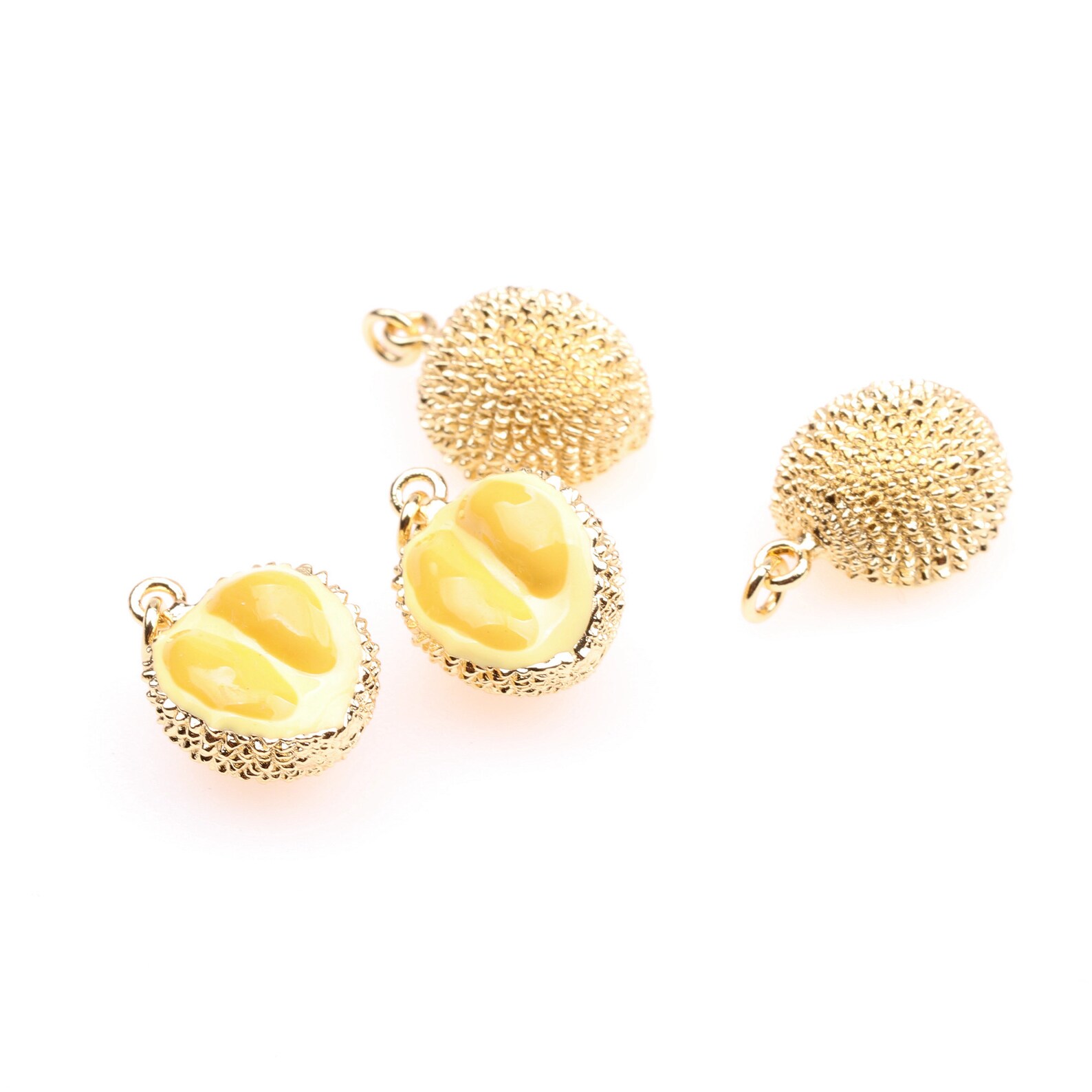 Fruit Enamel Charms,enamel Durian Fruit Pendant,18k Gold Filled Fruit ...