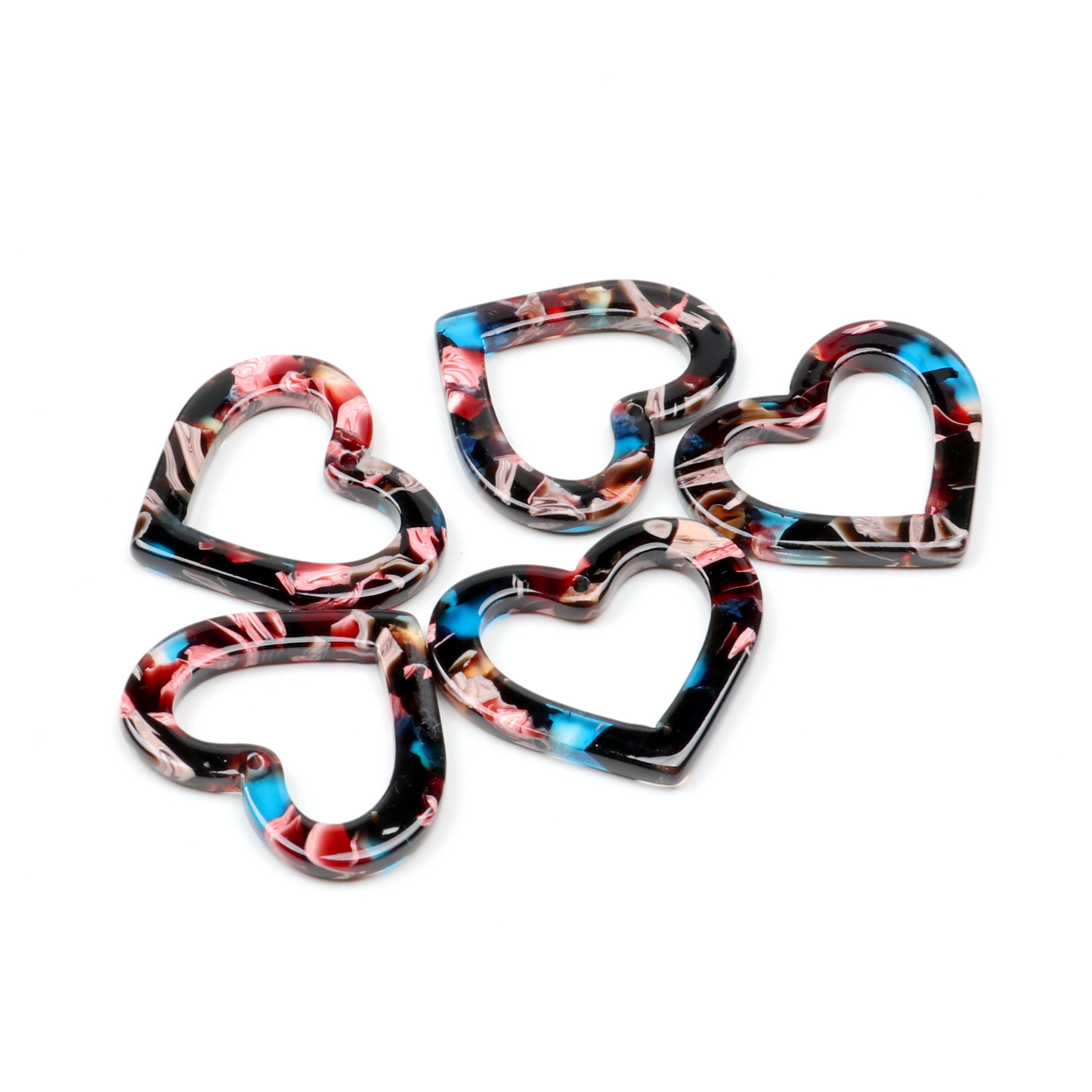 Tortoise Shell Acetate Heart tortoiseshell Hoop Earrings - Etsy