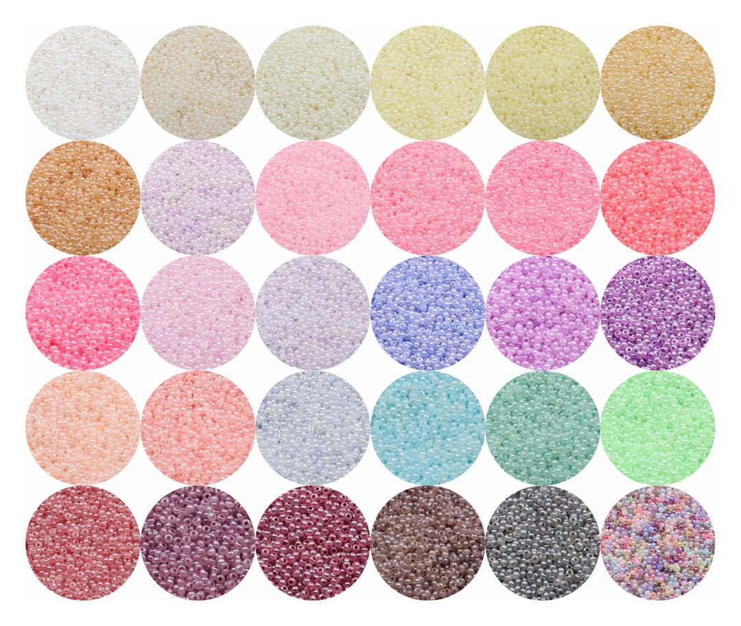 2mm Seed Beads Cream Color Glass Beads Shiny Pale Glass Seed Beads 12/0 ...