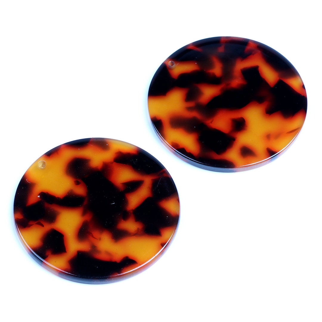Tortoise Shell Beads,acetate Acrylic Earring Charms,circle Coin Shaped ...