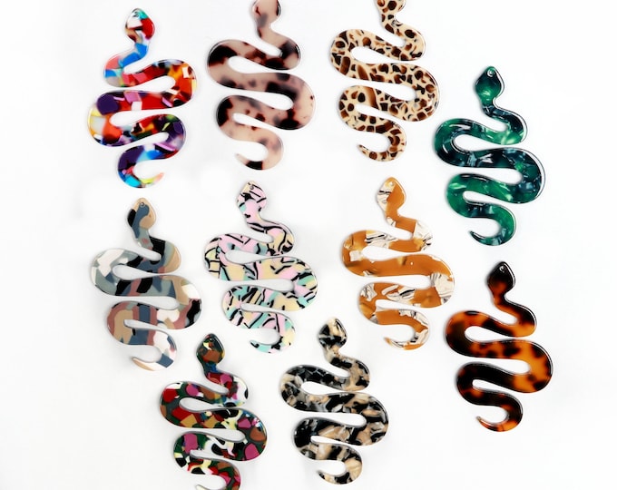 Tortoise Shell Earring Charmsacetate Acrylic Large Quatrefoil - Etsy