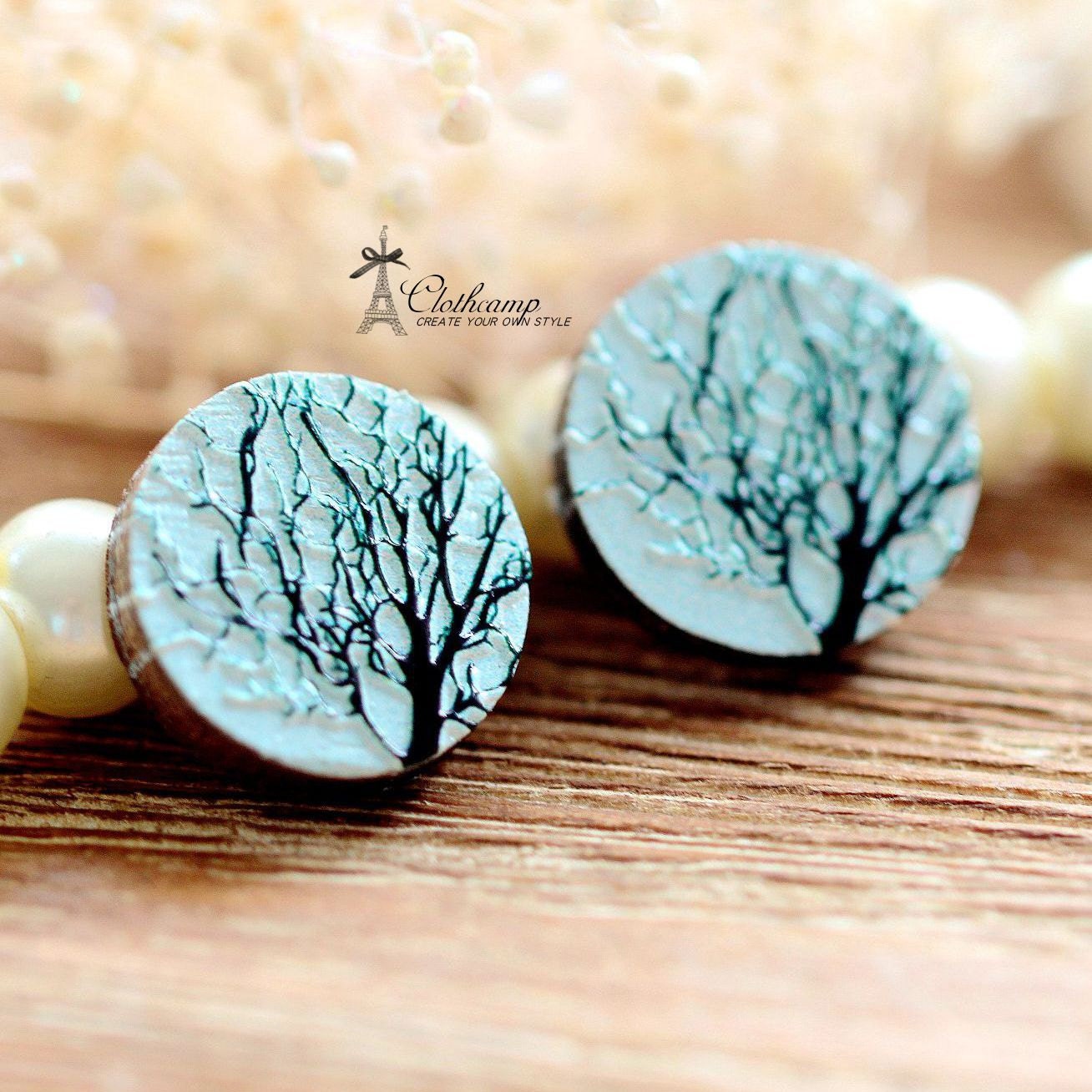 20% off unique 3D Embossed Tree 16mm Round Handmade Wood Cut - Etsy