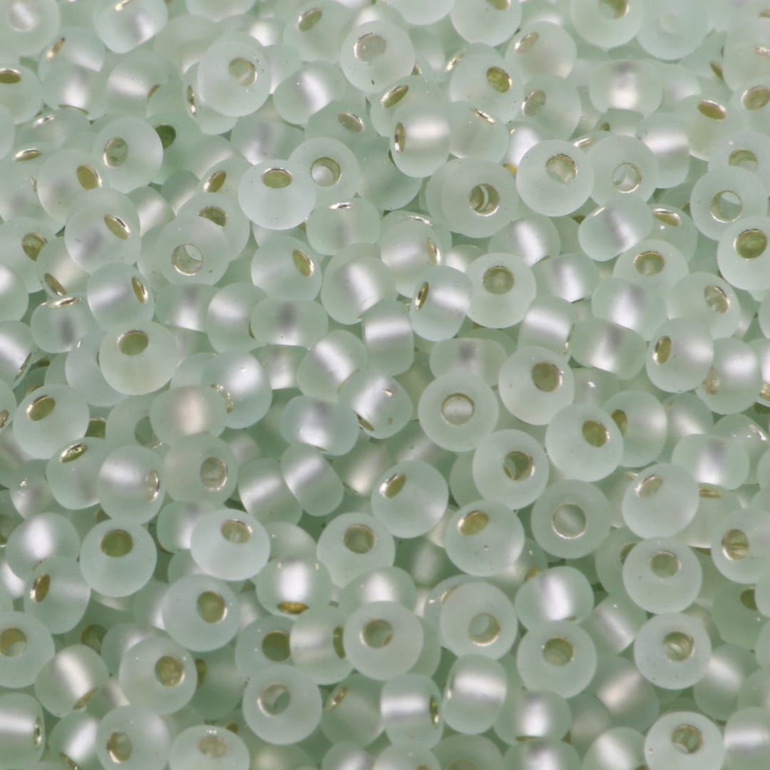 3.2mm Transparent Matte Light Green Seed Beads Silver Lined Glass Beads ...