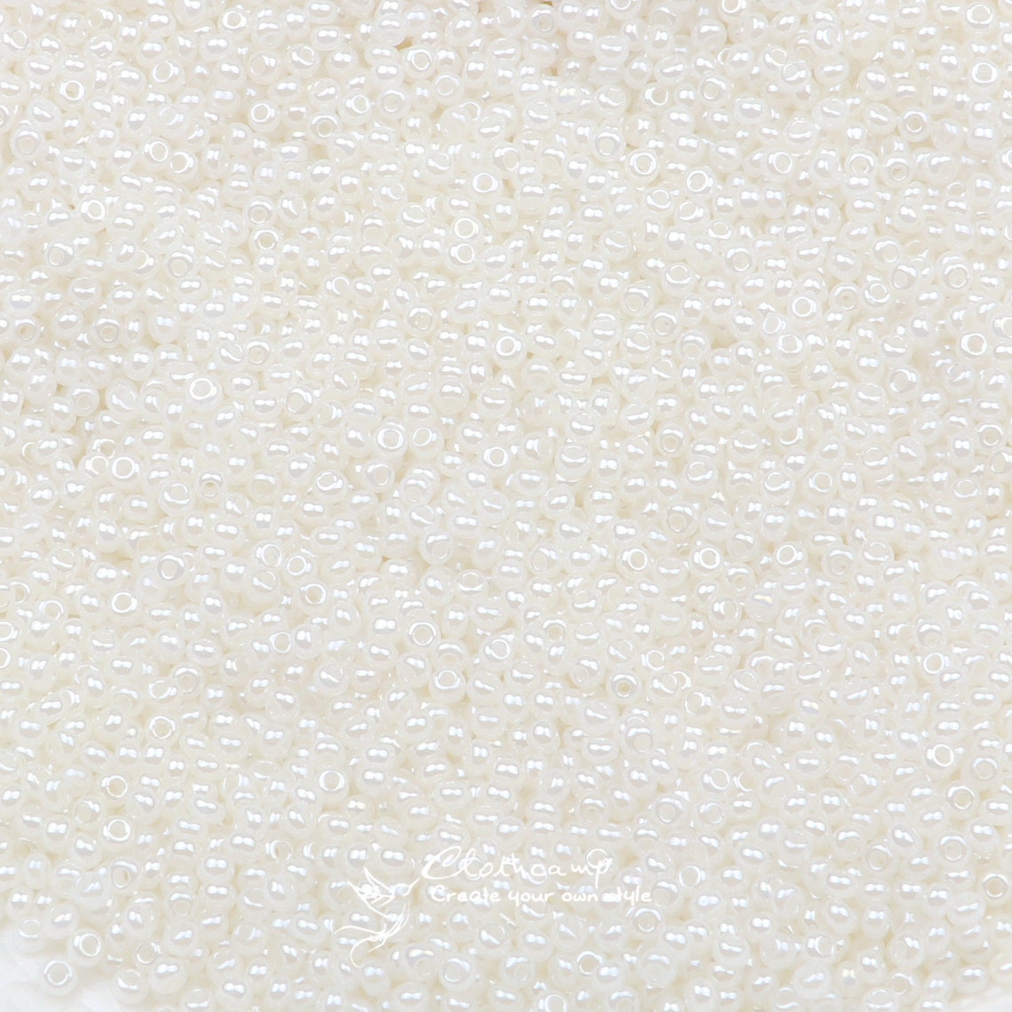 2mm White Seed Beads Cream Color Glass Beads Shiny Pale Glass Seed ...