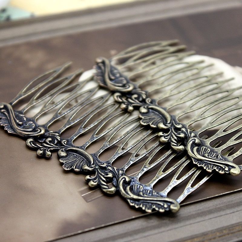 Vintage Bronze Hair Comb - Etsy