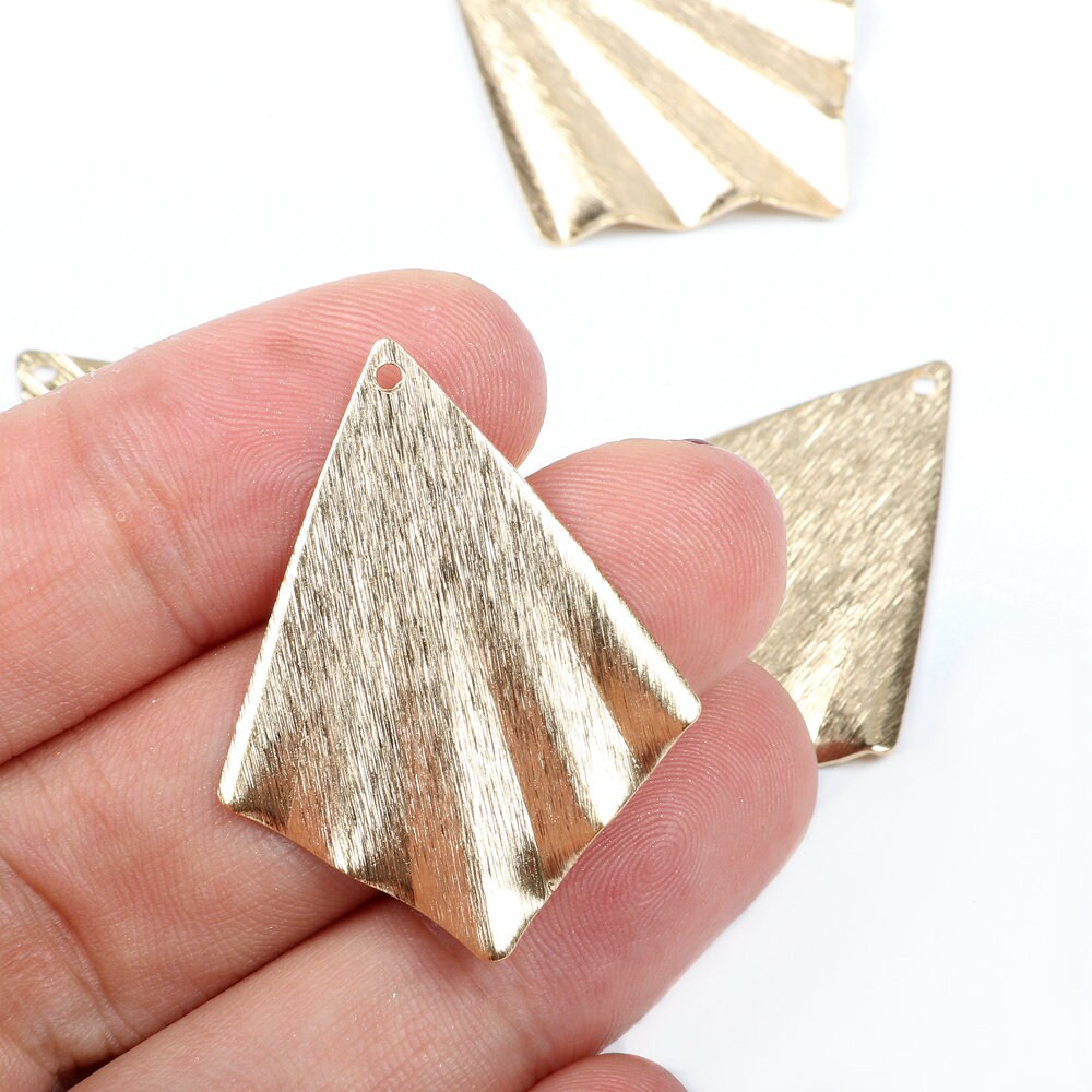 Brass Textured Fan Charms Textured Fan Shaped Raw Brass | Etsy