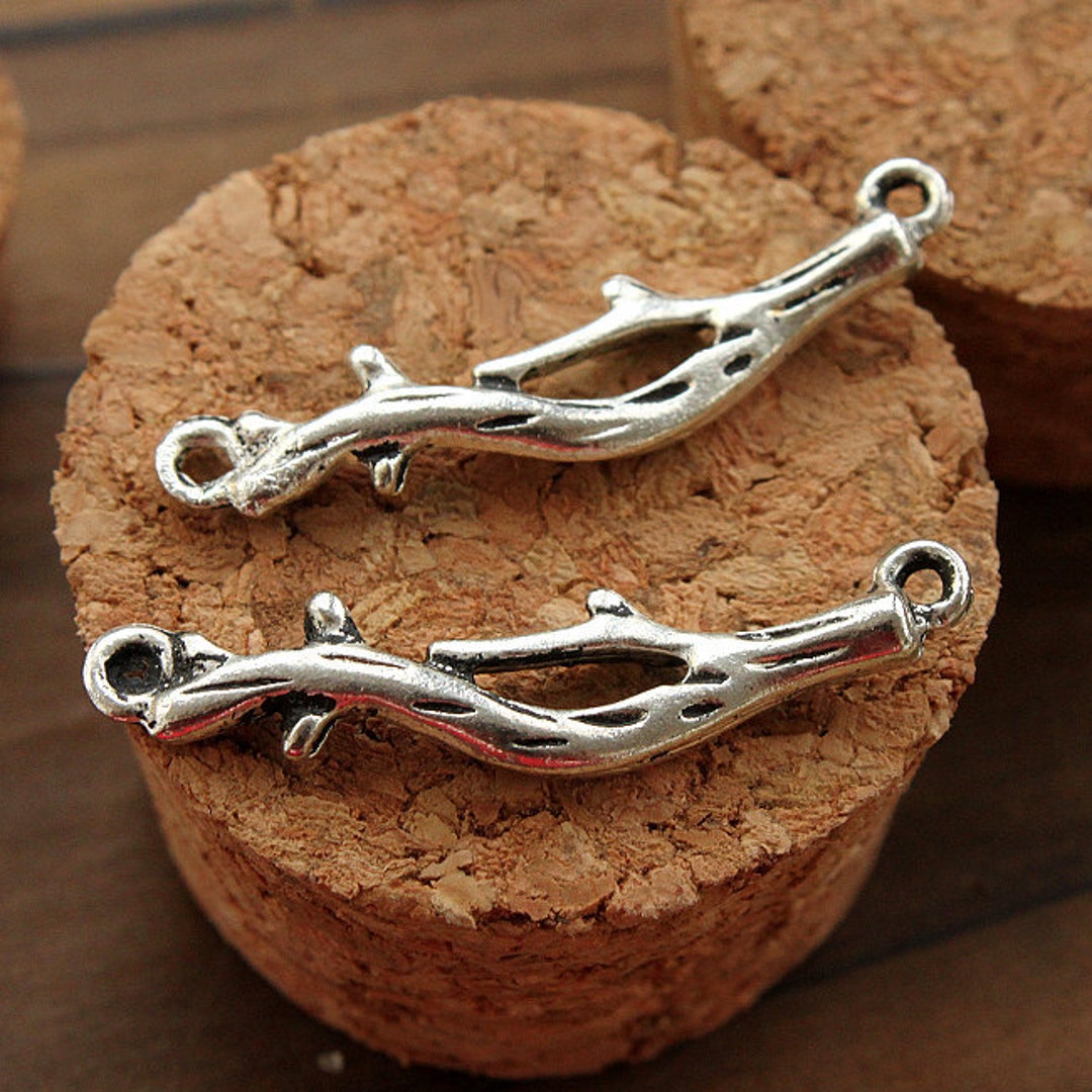 20 Pcs Antique Silver Tree Branch Connector Spacer Link Pendant Charm ...