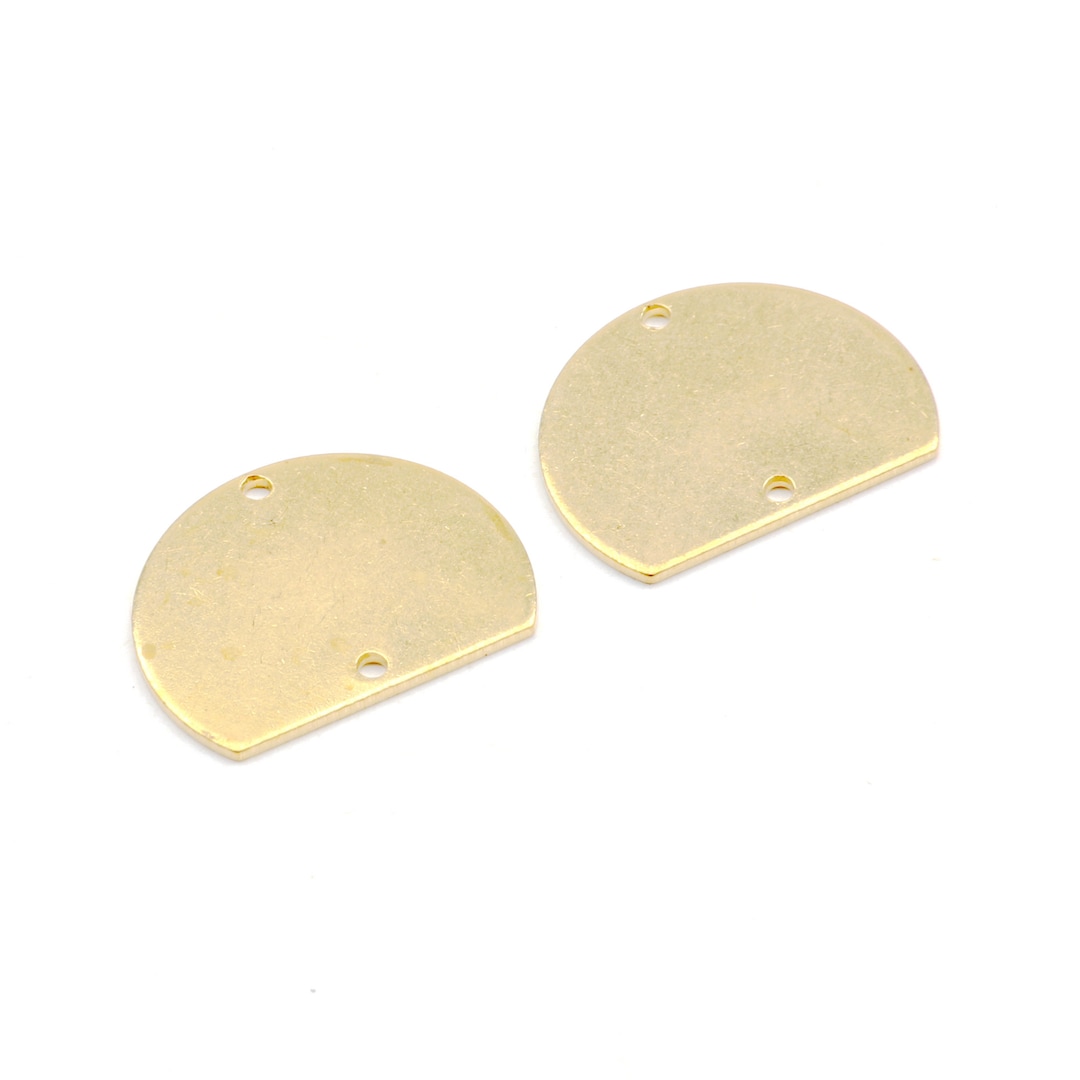 Raw Brass D Shaped Charms,semi Circle Connector With 2 Holes,pendants ...