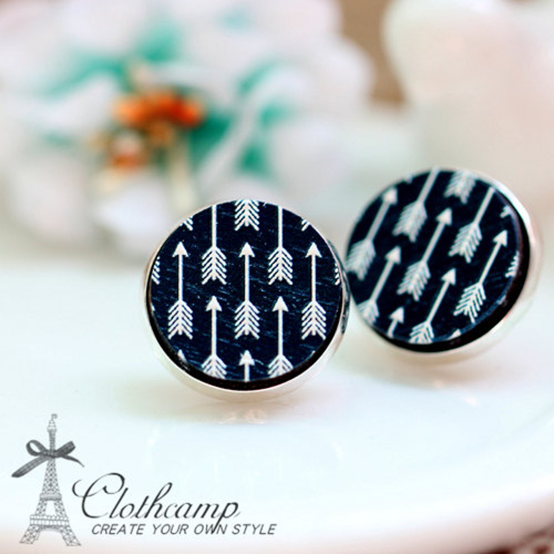 20% off NEW Unique 3D Embossed Arrow 16mm Round Handmade Wood | Etsy