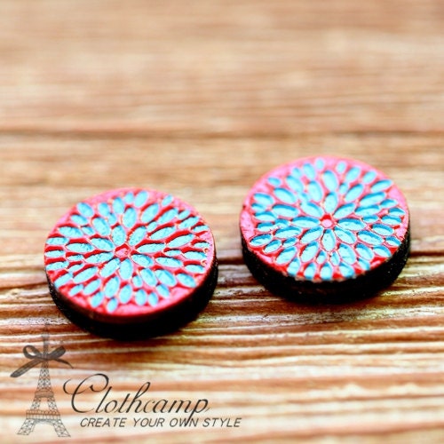 20% off NEW Unique 3D Embossed Flower 16mm Round Handmade | Etsy