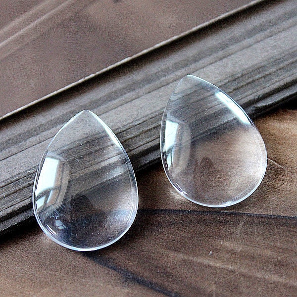 10pcs 18x25mm transparent Clear Teardrop Glass Cabochon - Etsy