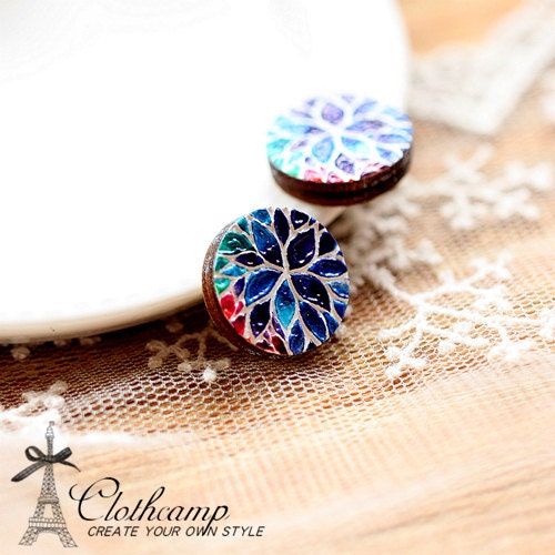 20% off NEW Unique 3D Embossed Flower 16mm Round Handmade - Etsy
