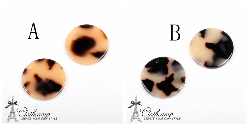 Tortoise Shell Beads,acetate Acrylic Earring Charms,circle Coin Shaped ...