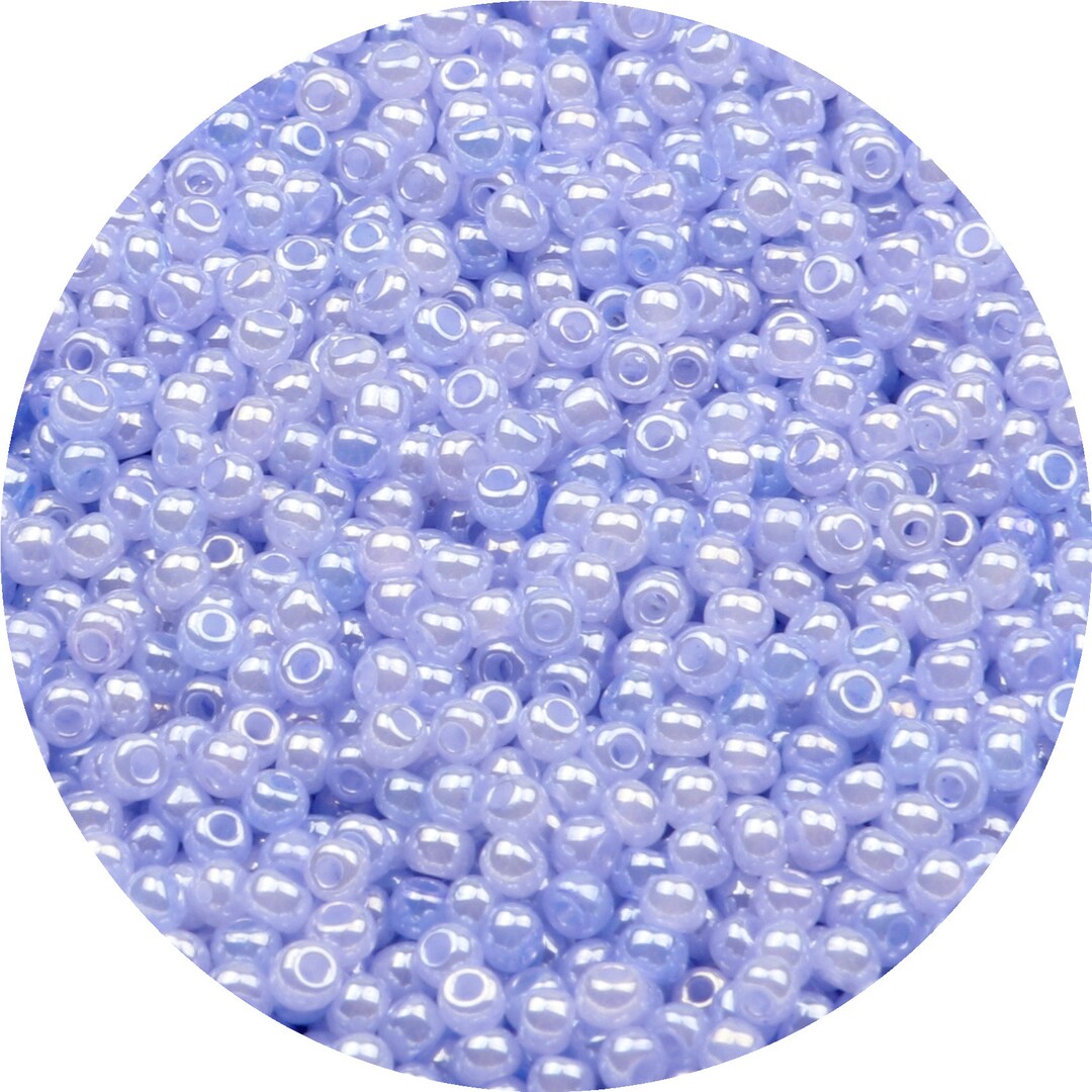2mm Medium Slate Blue Cream Color Glass Beads Shiny Pale Glass Seed ...