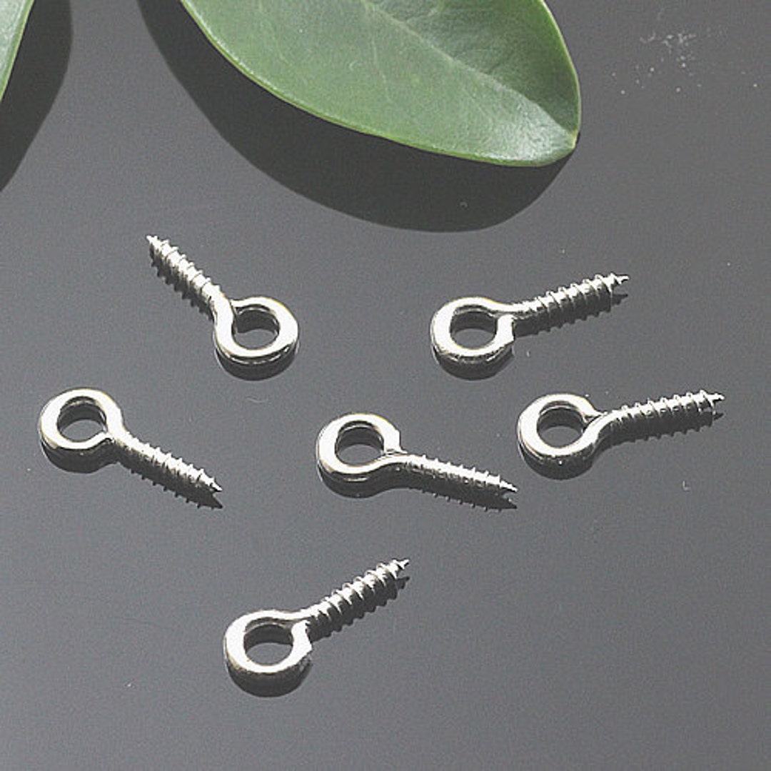 100pcs Dark Silver Eyehook Screw Eyepin Eye Pins Finish Pewter 5mm Loop ...