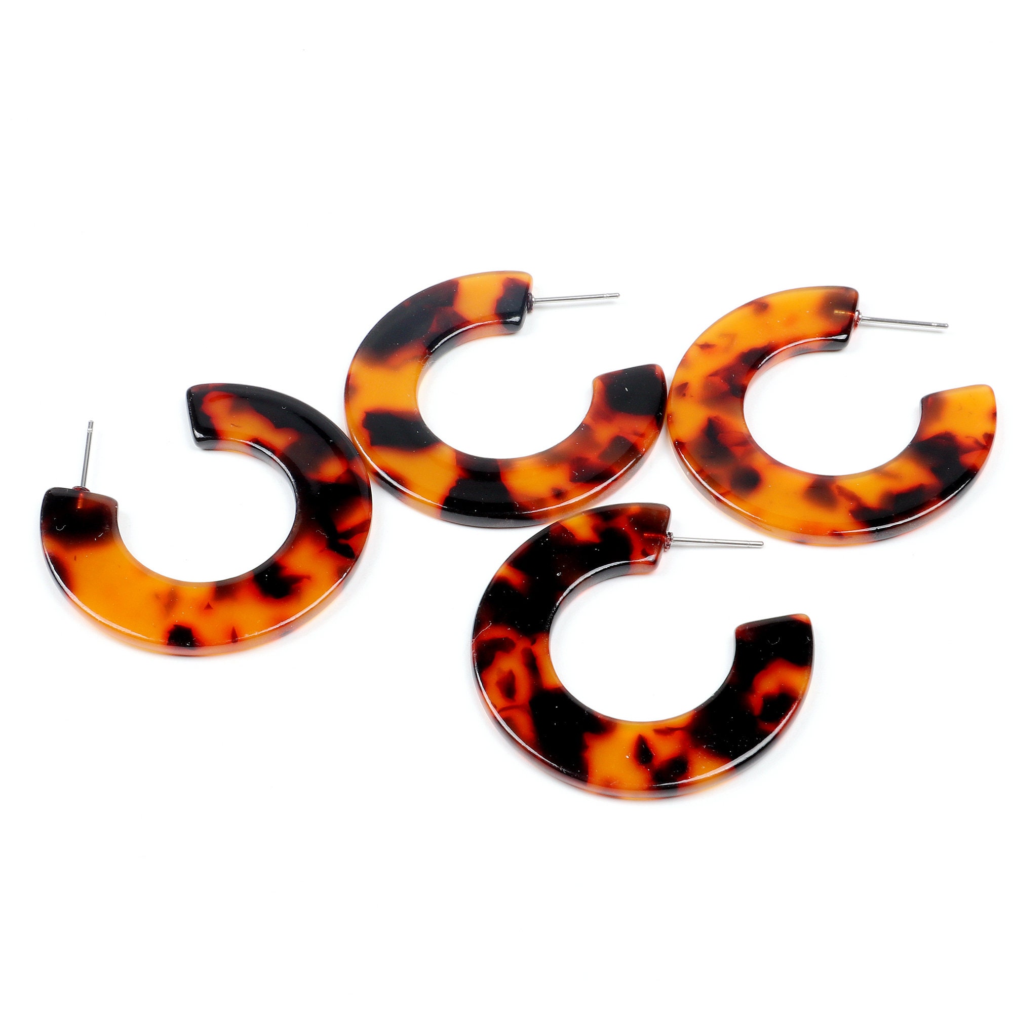 Tortoise Shell Stud EarringAcetate Acrylic Earring Stud Post | Etsy