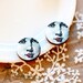 20% off NEW Unique 3D Embossed Face Lips 16mm Round Handmade Wood Cut ...