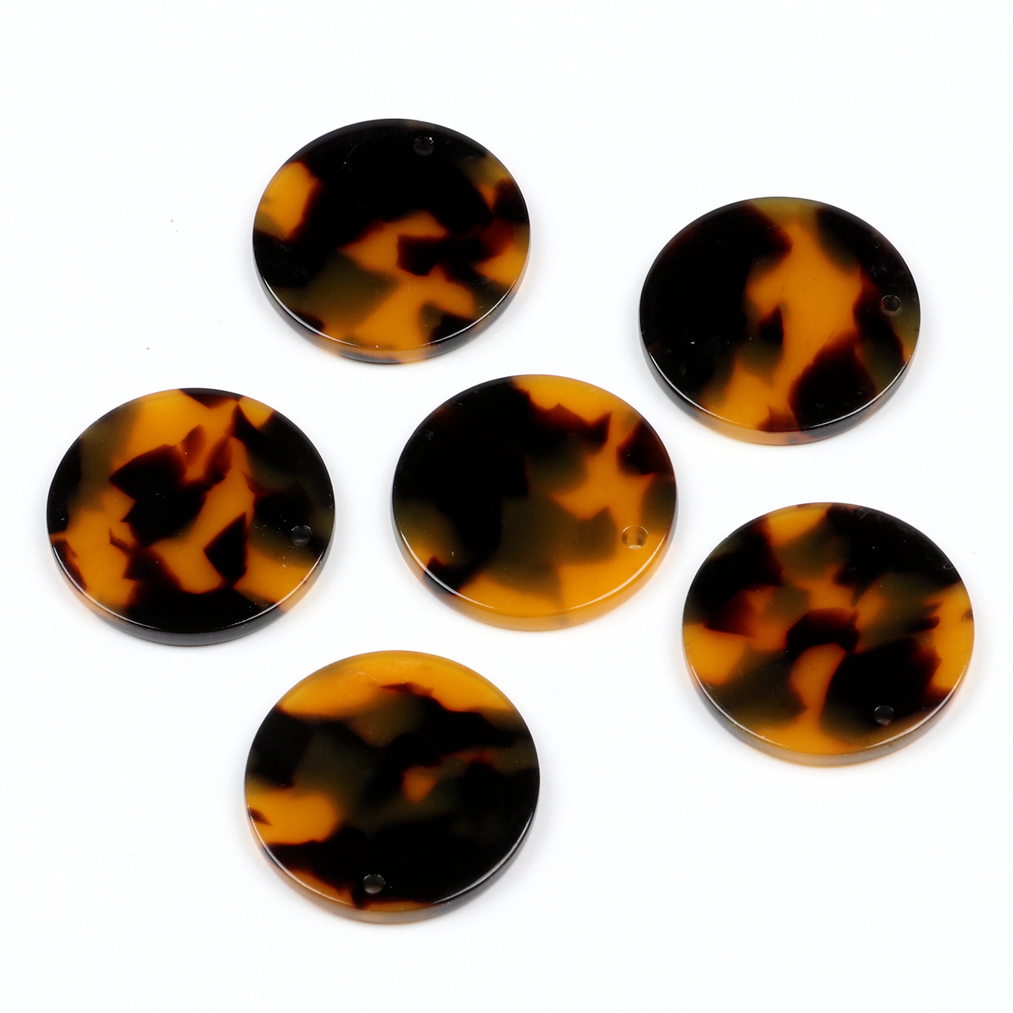 Tortoise Shell Beads,acetate Acrylic Earring Charms,circle Coin Shaped ...